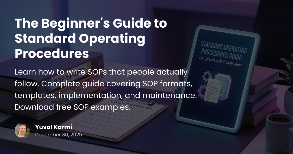 The Beginner's Guide to Standard Operating Procedures (SOPs) | Free ...